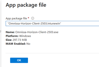 Deploy Horizon Client with Intune